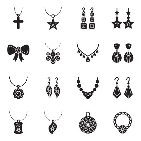 Pack Of Jewellery Collection Glyph Icons Vector Art At Vecteezy