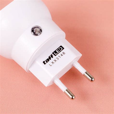 TaffLED Lampu Tidur LED EU Plug Sensor Cool White 240V 0 5W LXX3148 White JakartaNotebook Com