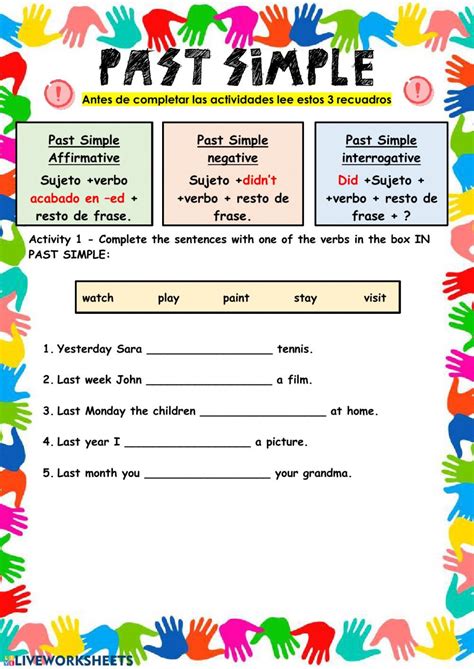Past Simple Regular Verbs Exercises