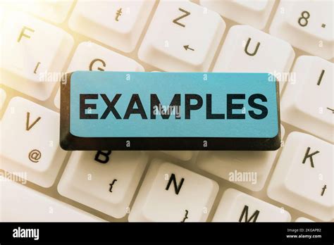 Signo De Texto Que Muestra Ejemplos Concepto Significado Foto Modelo