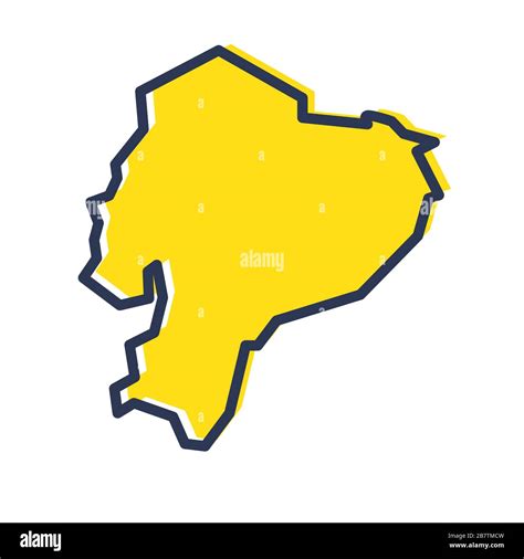 Stylized Simple Yellow Outline Map Of Ecuador Stock Vector Image Art