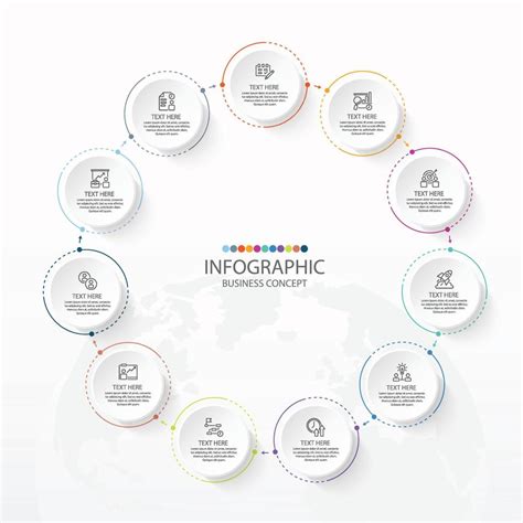 Basic Circle Infographic Template With Steps Process Or Options Process Chart Used For