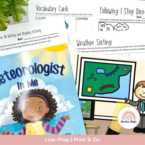 Weather Themed Language And Articulation Workbook For Speech Therapy No