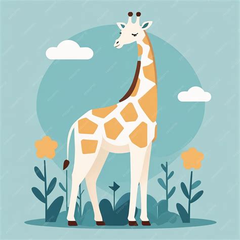 Giraffe Cartoon Illustration Premium Ai Generated Image