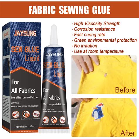 Cglfd Fabric Glue Permanent Clear Washable Clothing Glue For All
