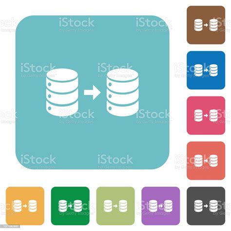database mirroring rounded square flat icons stock illustration