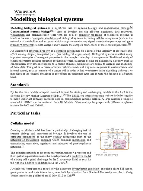 Modelling Biological Systems Pdf Biology Systems Biology