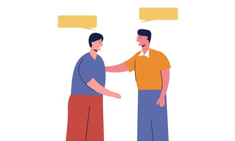 Two Man Talking Meeting Of Friends Or Colleagues Illustration 38554421
