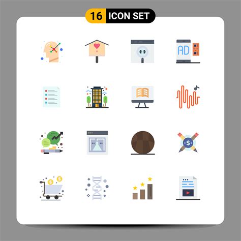 Set Of 16 Modern Ui Icons Symbols Signs For Mobile Marketing App Advertising Development