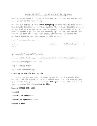 Move Spfile From Asm To File System DOCX
