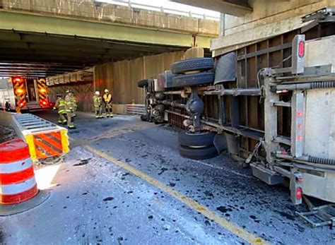 Overturned Tractor Trailer Shuts Ramp To Capital Beltway In Fairfax