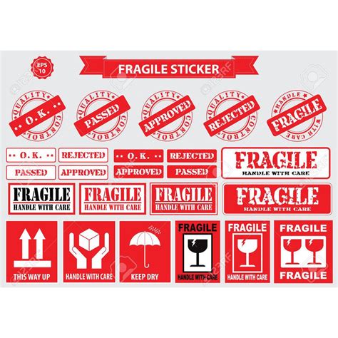 Ready Stock Fragile Sticker Warning Label 9cm X 5cm 1000pcs