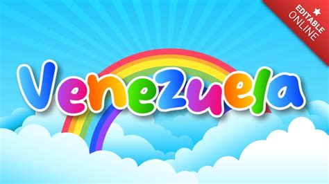 Venezuela Многоцветная радужная надпись Генератор текстовых эффектов