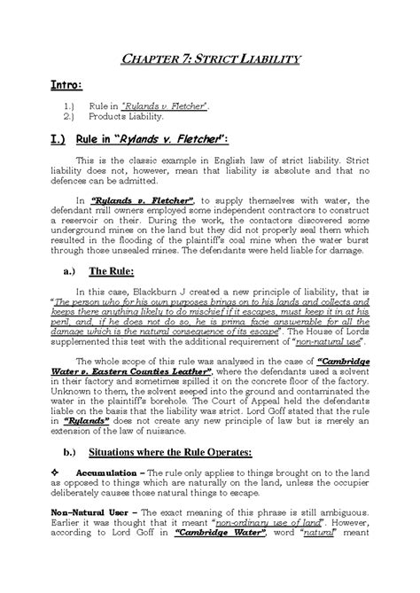 Chapter 7 Strict Liability Chapter 7 Strict Liability Intro 1