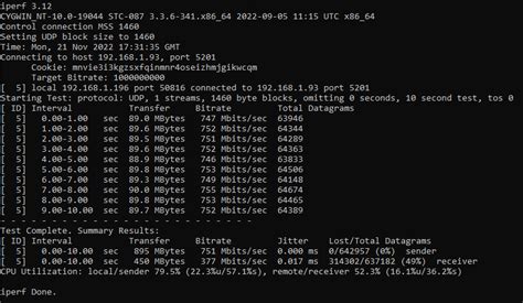 what does d debug flag have on the udp test · esnet iperf
