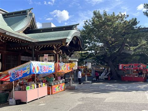垂水駅近く海神社の秋祭りは明日まで屋台がたくさん並んでる 神戸ジャーナル