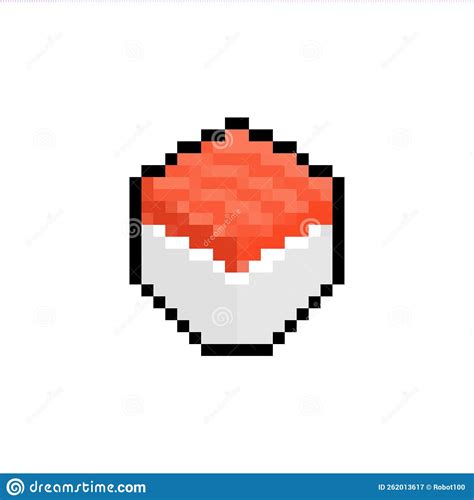 Sushi Pixel Art Isolated Rolls 8 Bit Traditional Japanese Food Stock