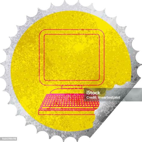 Computer Icon Circular Peeling Sticker Vector Illustration向量圖形及更多乾淨圖片