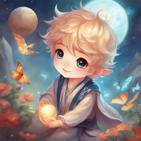 Premium Ai Image Cute Chibi Boy Wallpaper