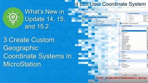 3 Create Custom Geographic Coordinate Systems In Microstation Youtube