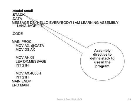 Assembly Language Lecture 1 Ppt
