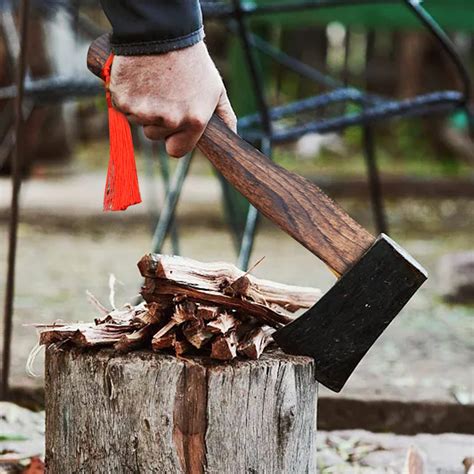 cehvom clearance wooden axe handle spare axe handle red rope luck axe