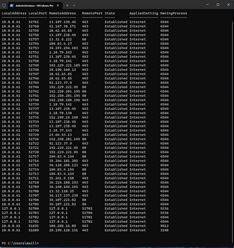 Powershell Lister Les Connexions Tcpip