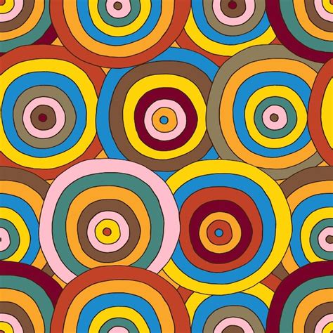 Premium Vector Decorative Psychedelic Geometric Pattern With Doodle Circles