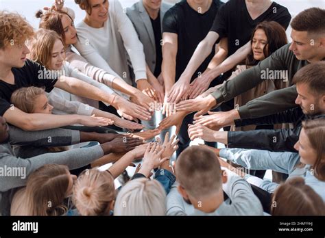 Group Of Diverse People Joining Their Hands In A Circle Stock Photo Alamy