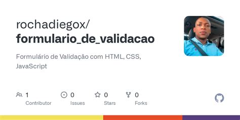 GitHub rochadiegox formulario de validacao Formulário de Validação
