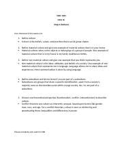 SOCI 1101 HW Chap 3 Docx SOCI 1101 Intro To Chap 3 Culture Your