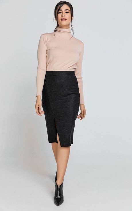 Long Black Skirt With Slits Natalie