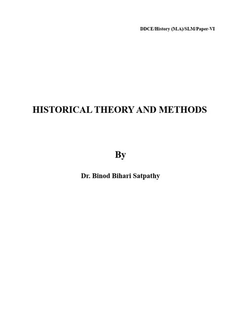 Historical Theory And Methods Pdf