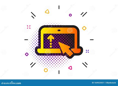 swipe up laptop icon scrolling arrow sign landing page scroll vector
