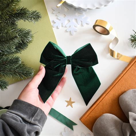 Dark Green Velvet Christmas Tree Bows Velvet Bows For Christmas Tree