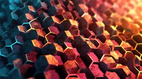 Futuristic Connections Abstract Hexagon Design On Technology Background Generative Ai Stock