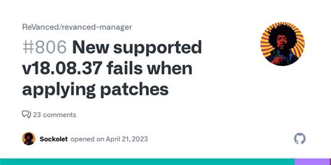 New Supported V180837 Fails When Applying Patches · Issue 806