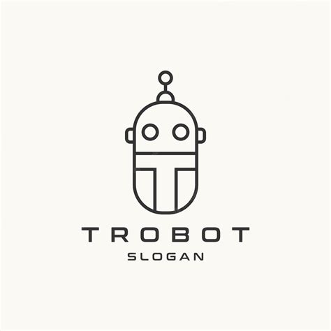 편지 T 로봇 로고 아이콘 디자인 서식 파일 프리미엄 벡터
