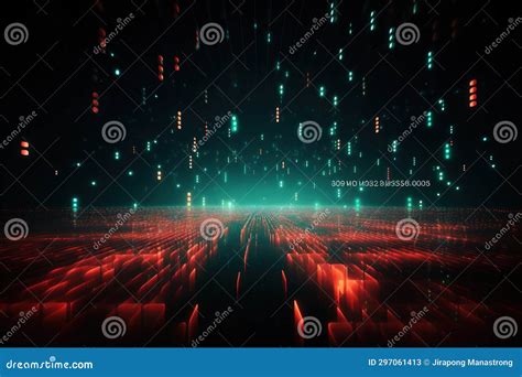 Abstract Background Technology Virtual Wave Futuristic Generative Ai Stock Illustration
