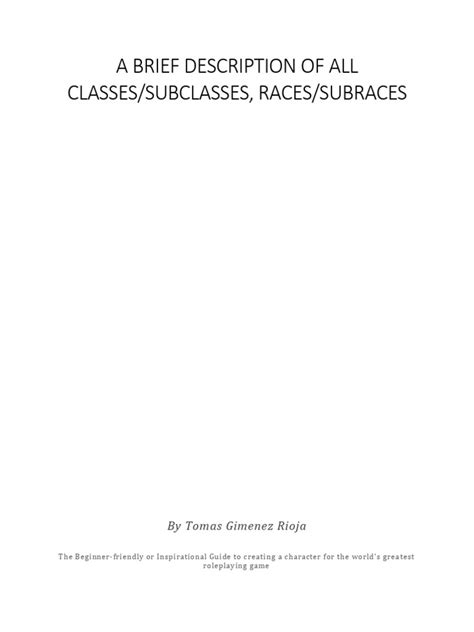 1298202 Classes Subclasses Simplified Printer Friendly Pdf Gary Gygax Games Dungeons