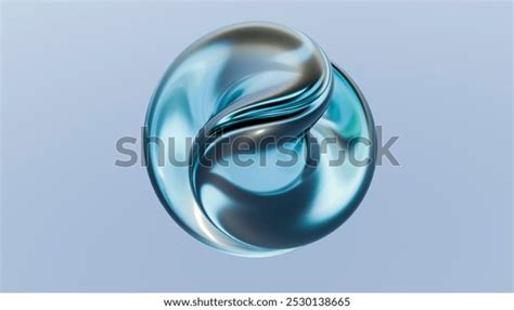 3d Rendering Geometric Shaped Chrome Pattern Stock Illustration