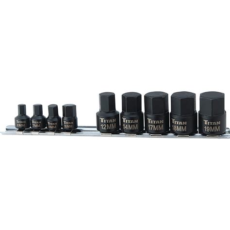Klutch 9 Pc Metric Stubby Impact Hex Bit Set Northern Tool
