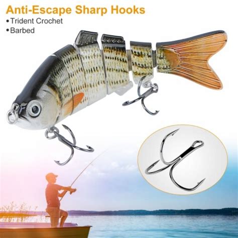 4pcs 10cm 20g Bass Fishing Lure 6 Segment Multi Jointed Lifelike Fish