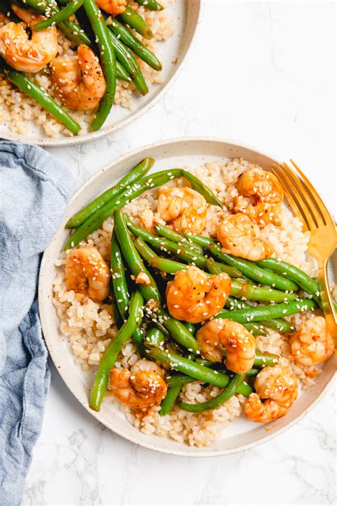 Inspiralized Spicy Sesame Shrimp And Green Bean Stir Fry