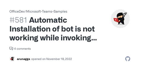 automatic installation of bot is not working while invoking from