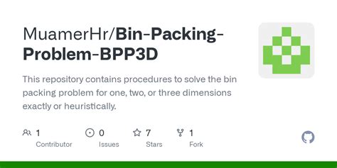 GitHub MuamerHr Bin Packing Problem BPP3D This Repository Contains