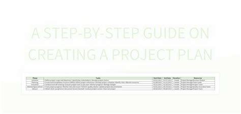 how to create a project plan a comprehensive step by step guide excel