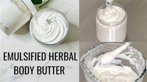 Diy Emulsified Herbal Body Butter No Melt Butter Full Recipe Youtube