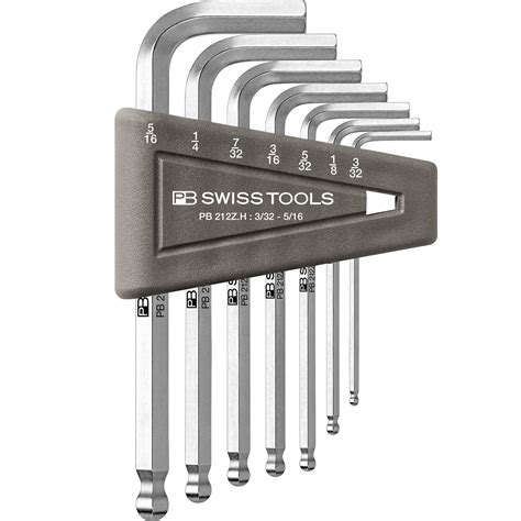 Pb Swiss L Key Set Hex Sae W Ball End 3 32 5 16in Pb 212z H Drpd