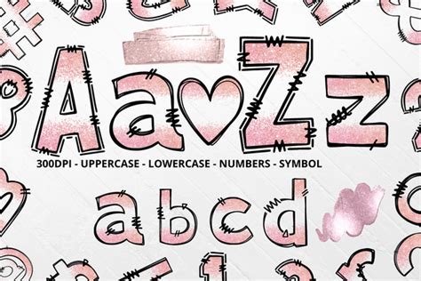 Glitter Pink Font Doodle Bundle Graphic By Fontlia · Creative Fabrica